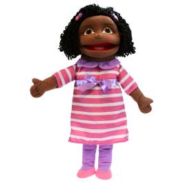 Medium Girl (Dark Skin & Pink Outfit) - Hand Puppet